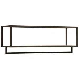 pibm stylish simplicity shelf wall mounted floating rack shelves iron art metal bookshelf display stand simple storage hangable living room,clothing store, black , 100x30x40cm