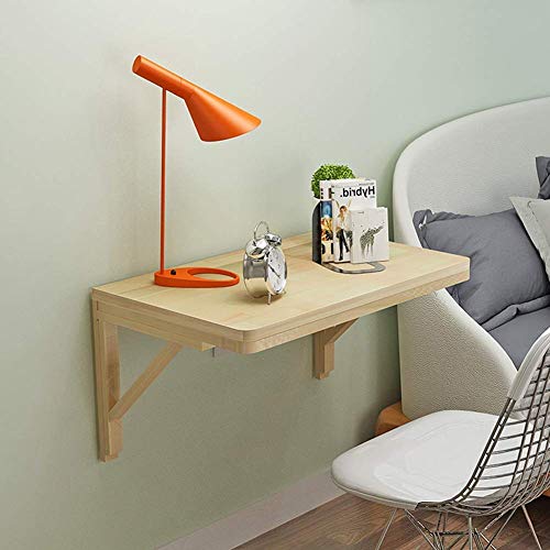 PIBM Stylish Simplicity Shelf Wall Mounted Floating Rack Table Laptop Stand Desk Solid Wood Simple Rounded Corners Save Space Easy to Clean,10 Sizes, a , 80 x 50cm