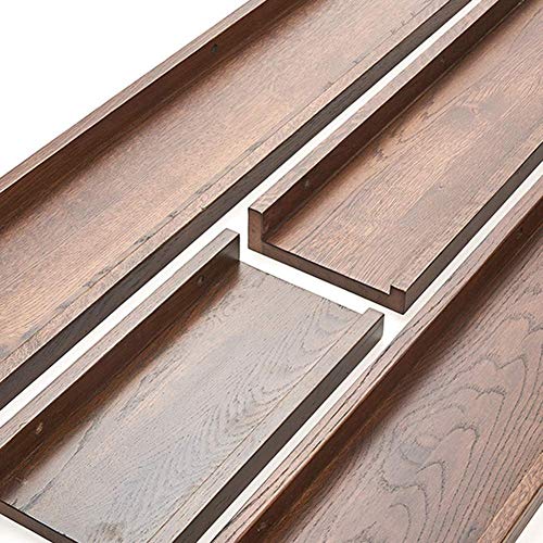 PIBM Stylish Simplicity Shelf Wall Mounted Floating Rack Shelves Solid Wood Tv Wall Bookshelf Save Space Bearing Strong Easy to Clean Bedroom, Black Walnut , 30x15cm