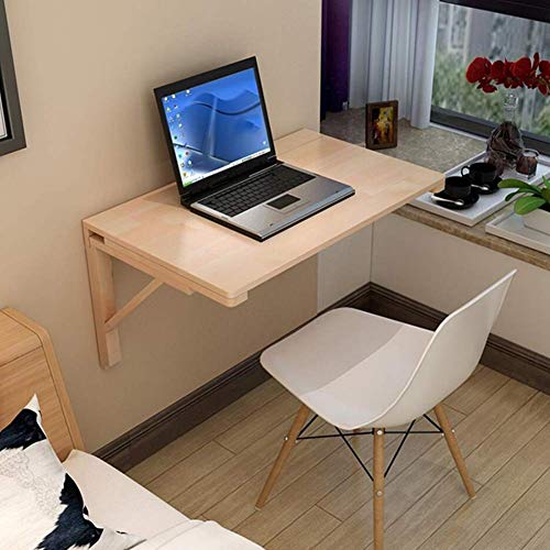 PIBM Stylish Simplicity Shelf Wall Mounted Floating Rack Shelves Foldable Solid Wood Computer Desk Desk Save Space,14 Sizes, a , 100x40cm