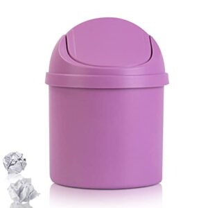 herchr mini trash can with lid, mini wastebasket trash can tiny countertop garbage bin tiny countertop trash can with swing lid for home office