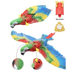 Syneyper Simulated Birds Hanging Pet Toy Chirping Bird Cat Toys Toy Sound and Light Parrot Electric Flying Bird 360 Rotation Wet Puppy Food Small Breed Organic (C, One Size)