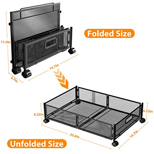 CHAMUTY Under Bed Storage Containers with Wheels - Clothes, Shoes and Underbed Organizer for Bedroom Comforter Storage