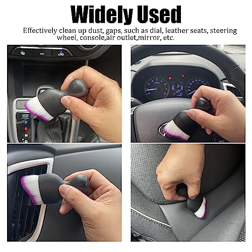 Pincuttee Car Interior Cleaning Tool,Car Detailing Brush,Soft Hair Removal Brush,Car Cleaning Brushes Duster,Universal Car Brush Tool for Dust Clean(Purple,1PC)