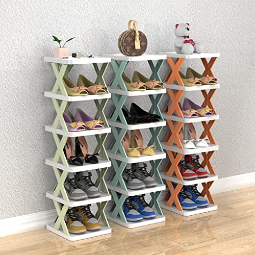 Tyewmiy Free Standing Shoe Racks Shoe Rack, Household Multilayer Simple Multi-Layer Shoe Cabinet, Storing Artifact, Space Saving Shoe Rack (Size : 24cm*26cm*17.5cm)