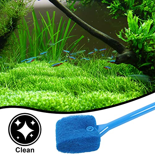 Ntrjtrss Fish Tank Cleaner, Double Sided Sponge Aquarium Cleaner Water Tank Cleaner - Fish Tank Algae Cleaner Fish Tank Glass Cleaner Tank Cleaning Fish