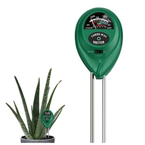 soil moisture meter, hslgove 3 in 1 soil ph meter/sunlihgt/plant moisture meter for house plants & outdoor gardening, farming plants care(no battery required)