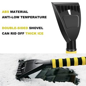 Okuleya Ice Scrapers for Car Windshield - Snow Brush and Detachable Ice Scraper with Ergonomic Foam Grip for Cars, Car Snow Scraper and Brush 2 in 1 Set, for Truck and SUV