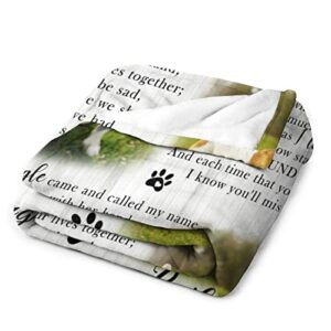 Artsadd Dog Pictures Custom Throw Blanket with Name Personalized Pet Memorial Blanket Memory Gift for Friends Sympathy Remembrance Customized Bed Throw Blanket Made in USA