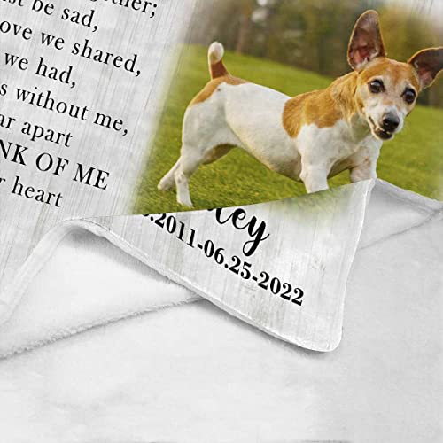 Artsadd Dog Pictures Custom Throw Blanket with Name Personalized Pet Memorial Blanket Memory Gift for Friends Sympathy Remembrance Customized Bed Throw Blanket Made in USA