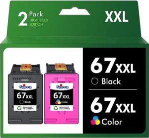 67xl xxl ink cartridge replacement for hp 67xxl 67xl black color combo pack 67xxl with hp deskjet 2755 2732 2722 2724 2742 2725 plus envy pro 6455e 6452 6458