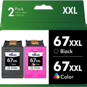 67XL XXL Ink Cartridge Replacement for HP 67XXL 67XL Black Color Combo Pack 67XXL with Hp DeskJet 2755 2732 2722 2724 2742 2725 Plus Envy Pro 6455e 6452 6458