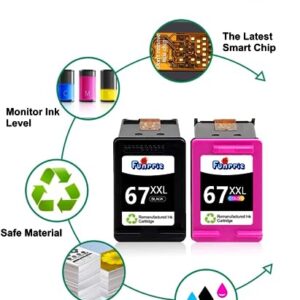 67XL XXL Ink Cartridge Replacement for HP 67XXL 67XL Black Color Combo Pack 67XXL with Hp DeskJet 2755 2732 2722 2724 2742 2725 Plus Envy Pro 6455e 6452 6458