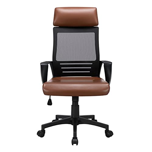 LUKEO Adjustable Ergonomic Mesh Swivel Office Chair Brown