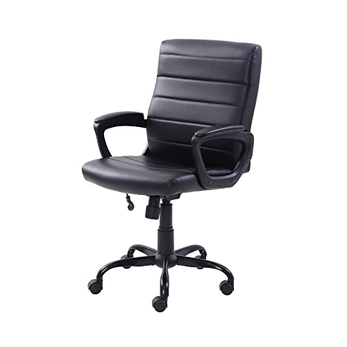 LUKEO Mid-Back Manager's Office Chair Bonded Leather