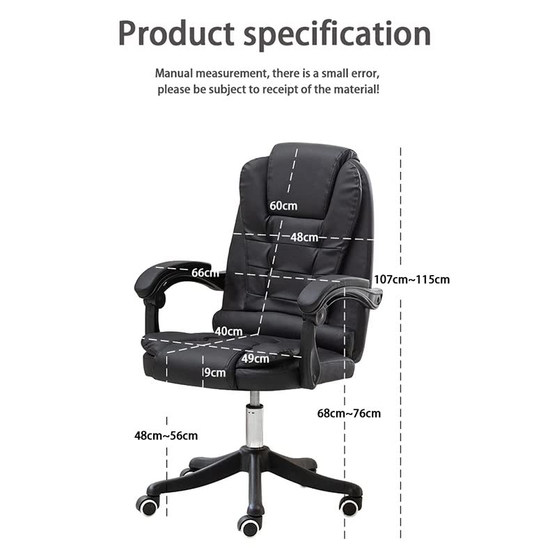 LUKEO Boss Chair Office Chair Ergonomic Soft and Comfortable Office Home Computer Chair Fixed arm Swivel Chair