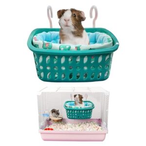 rat hammock for cage chew proof，guinea pig cage accessories，small animal removable nest with hanging hammock basket bed hideout for ferret, kitten, squirrel, chinchilla