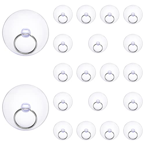 Auvotuis 20Pcs 50mm Suction Cup with Ring, 1.96 Inch Clear Ring Suction Cup Sucker for Window Wall Hook Hanger