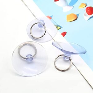 Auvotuis 20Pcs 50mm Suction Cup with Ring, 1.96 Inch Clear Ring Suction Cup Sucker for Window Wall Hook Hanger