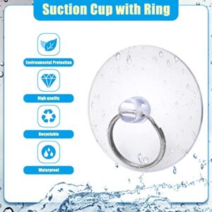 Auvotuis 20Pcs 50mm Suction Cup with Ring, 1.96 Inch Clear Ring Suction Cup Sucker for Window Wall Hook Hanger