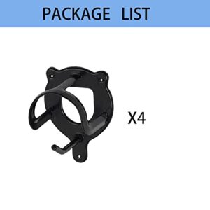 Fortunemee 4 PCS Horse Bridle Rack, Wall Mount Bridle Bracket Bridle Hooks, Horse Tack Storage Halter Hanger, Black Metal Bridle Holder with Expansion Tubes and Screws