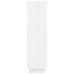 Aisifx Shoe Cabinet White 23.6"x13.4"x41.3" Solid Wood Pine