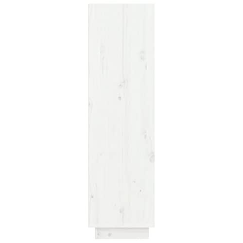 Aisifx Shoe Cabinet White 23.6"x13.4"x41.3" Solid Wood Pine