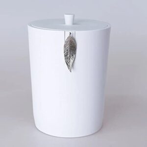 leaf trash can / dustbin / weste bins (white-silver)