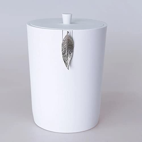 Leaf Trash Can / Dustbin / Weste Bins (White-Silver)