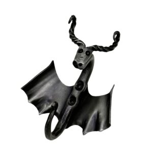 Hand Forged Dragon Wall Hook Wrought Iron Wall Mounted Coat Hook Blacksmith Metal Wall Hooks Rack Handmade Rustic Wall Hook Home Classic Look Black Antique Finish Wall Hooks by Living Ideas