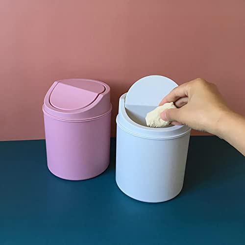 GUENZY Mini Tabletop Trash Cans Can Mini Room Creative Cover Kitchen Living Waste Kitchen Restaurant Bar Household Cleaning Brushes (White, One Size)