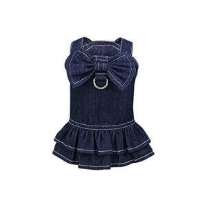 girl puppy shirts for small dogs dress spring and summer pet clothing spring cute pet supplies denim dress pet denim dress