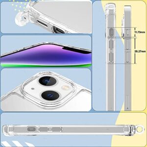 FOQENCCI Clear Case for iPhone 13 Lanyard Phone Case for iPhone 13 with Adjustable Crossbody Strap,Transparent TPU + Hard PC Anti-Scratch Anti-Yellowing Shockproof Protective Cover 6.1 inch