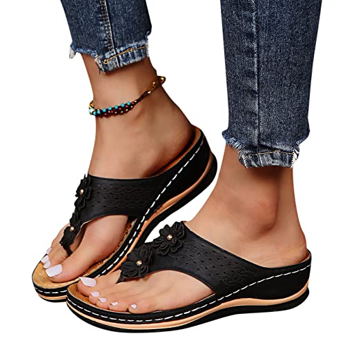 Quealent wedge sandals for women wide width Wedge Sandals for Women Casual Summer Platform Espadrille High Heel Sandals 2023 Casual Sandals Shoes Open Toe Roman Shoes