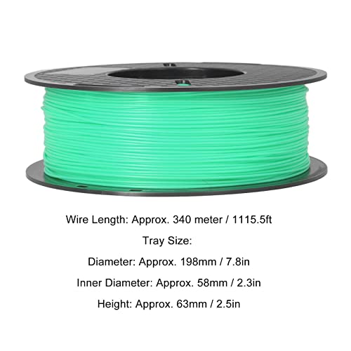 1.75mm PLA Print Filament, 3D Printer Roll Filament Plastic Shell 1kg Spool for Industrial Devices(Green)