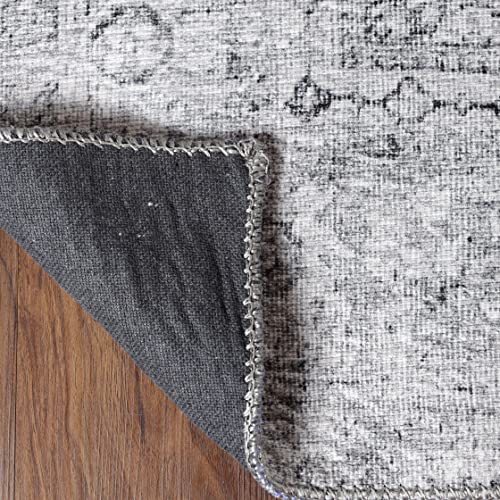 Superior Indoor Large Area Rug, Unique Rugs for Floor Accent, Bedroom, Living/Dining Room, Kitchen, Office, Entry, Rustic Home Decor, Huda Collection, Charcoal, 10' x 14'