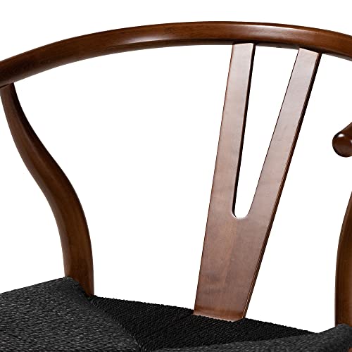 Baxton Studio Paxton Dining Chairs, Black/Walnut Brown