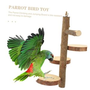 Ipetboom Pets Parrot Home Birds Playground Gym Perch Playpen Wooden Board Delicate Ladder with Jumping Playstand Pet Stand Practical Bird Springboard Cockatiel Wood Climbing Household Petg