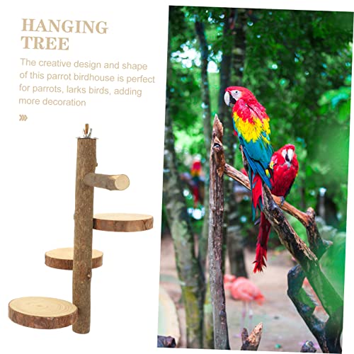 Ipetboom Pets Parrot Home Birds Playground Gym Perch Playpen Wooden Board Delicate Ladder with Jumping Playstand Pet Stand Practical Bird Springboard Cockatiel Wood Climbing Household Petg