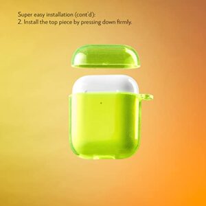 SteepLab Neon Highlighter Case for AirPods (1st Gen & 2nd Gen) - The Grippy Jelly Case Cover (Conspicuous Neon Yellow)