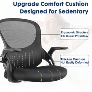 Office Chair Desk Chair Computer Chair Ergonomic Office Chair with Flip-up Arms, Home Office Desk Chairs Mesh Office Chair Mid Back Computer Desk Chair with Wheels