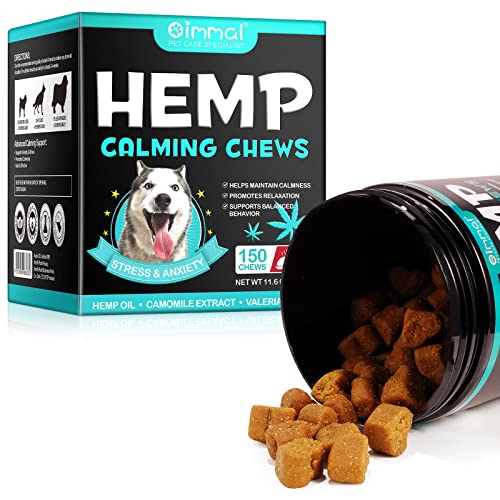 CAPTBDZW Calming Chews for Dogs, Dog Calming Chews - Anxiety Relief Treats, Pet Naturals Calming Chews, Helps with Dog Anxiety, Separation, Barking, Stress Relief, with Valerian Root and Hemp Oil.