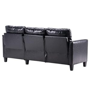 SLNFXC PU Combination Sofa Couch Comfortable L-Shape 194x126x89CM Convertible Design Simple Assembly (Color : D, Size : Three Seat)