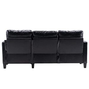 SLNFXC PU Combination Sofa Couch Comfortable L-Shape 194x126x89CM Convertible Design Simple Assembly (Color : D, Size : Three Seat)