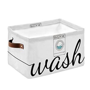 Laundry Room Storage Bins 1 Pack, Large Waterproof Storage Baskets for Shelves Closet, Washing Machine to Washing Clothes Storage Basket Foldable Storage Box Cube Storage Organizer with Handles