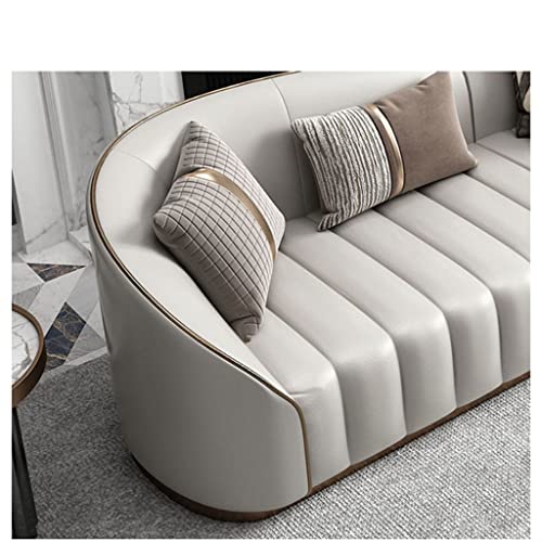 FZZDP Ivory Vertical Quilted Cushions Straight Row Sofa Thick Cushions Upholstered Leather Furniture Sofa