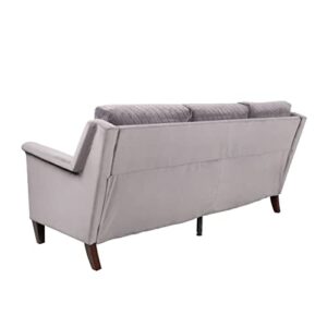 SLNFXC 178x65x49CM Velvet Upholstered Sofa Couch Pine Plywood Furniture Light Grey/Garden (Color : Blue, Size : Three Seat)