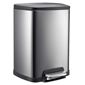 tkfdc slim profile bathroom waste bin in stainless steel, brushed stainless steel (color : c)