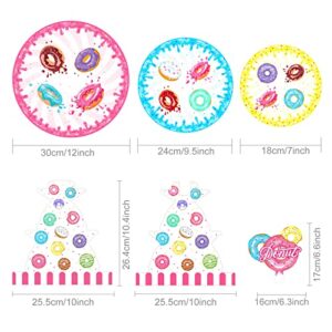 Donut Party Party Supplies-Donut Grow Up Theme 3 Tier Cupcake Stand Birthday Dessert Display Stand for Doughnut Happy Birthday Cake Decor