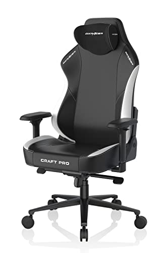 DXRacer Craft Pro Gaming Chair, High Density Memory Foam, 4D Armrests, Adjustable Recline with Extra Wide and Thick Cushion, Standard, Black & White